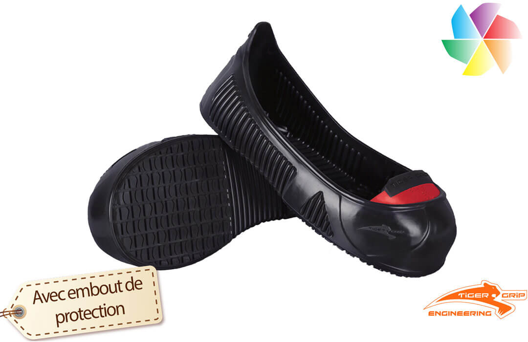 Sur-chaussures antidérapantes professionnelles avec embout de protection